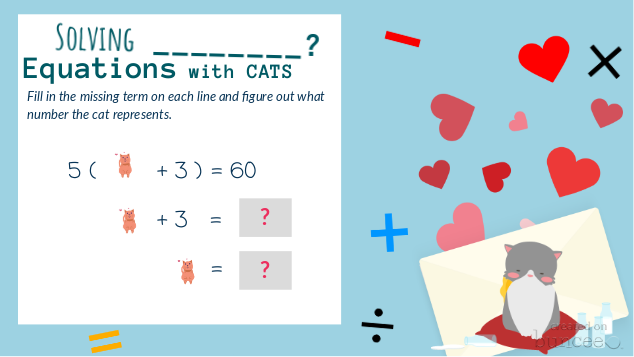 Buncee - Template - Solving Algebra Equations with Cats