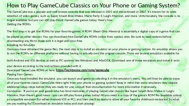 Create - How to Play GameCube Classics on Your Phone or Gaming System?
