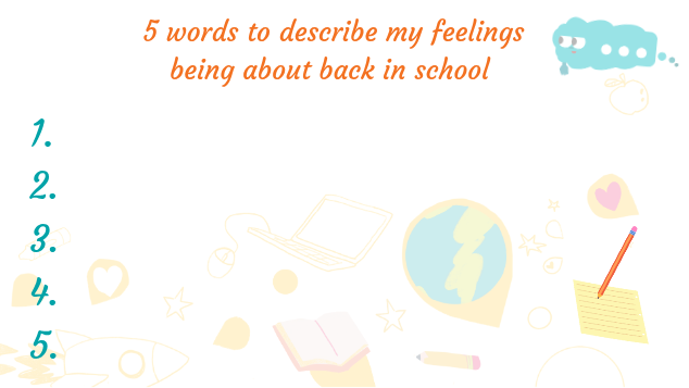 Buncee - Template - 5 words to describe feelings about being back in school