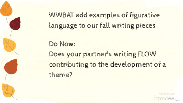 Buncee - adding examples of fig lang to our writing piece