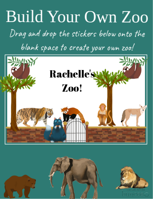 Create - Template - Zoo Animals - Digital