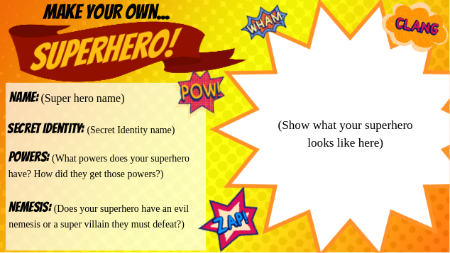 Create - Template - Make Your Own Superhero