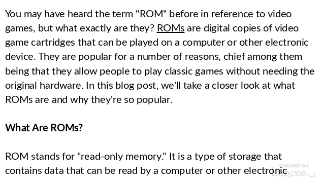 Create - What Are ROMs, and Why Are They So Popular?