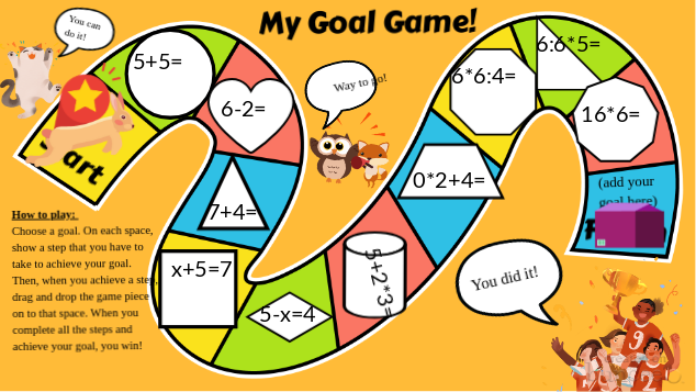 Create - Copy Of Goal Setting Game Board