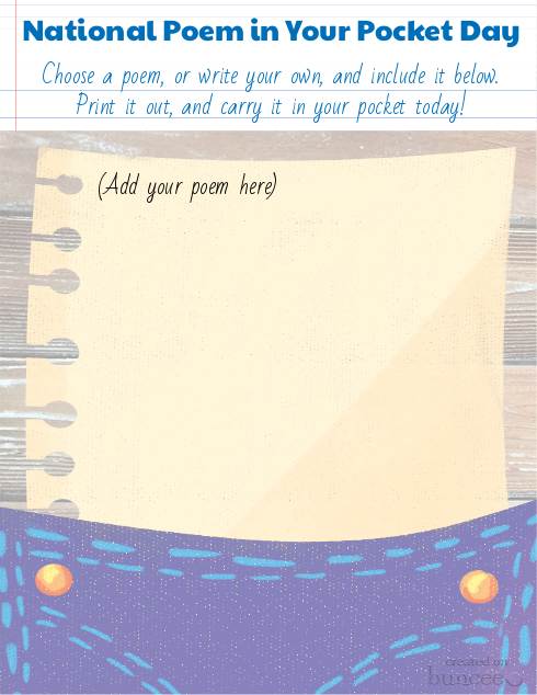 Create - Template - National Poem in Your Pocket Day