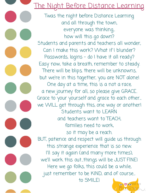 Buncee - The Night Before Distance Learning-Poem